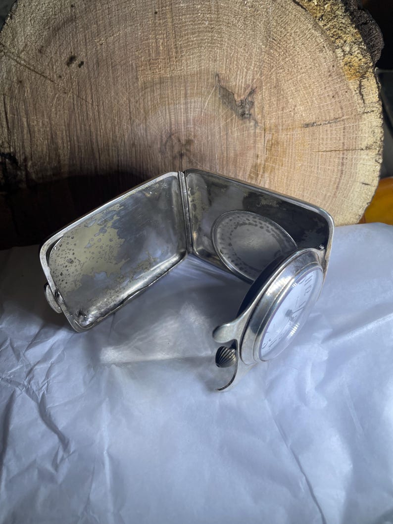 Finely Engraved Awesome 8 Day Swiss Sterling Travel Clock, Running and ...