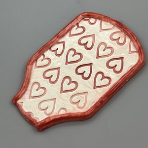 Ceramic Heart Spoon Rest | Love Spoon Rest | Large Spoon Holder | Large ...