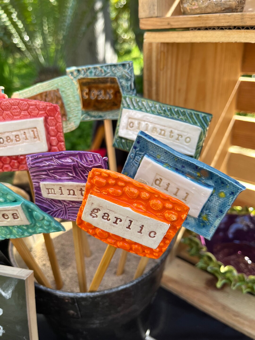 Set of 6 Vegetable Plant Markers | Vegetable Signs | Garden Label ...