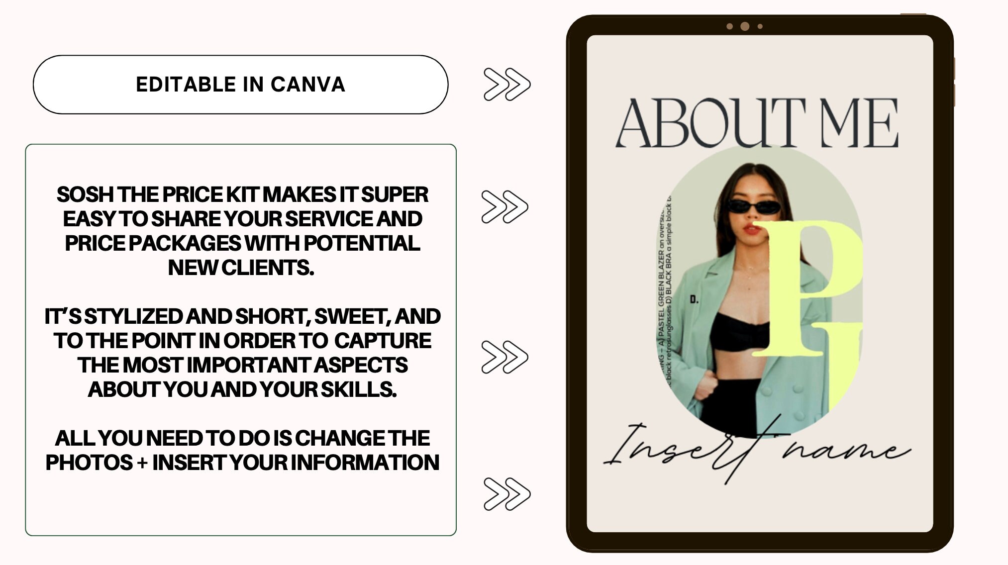 SOSH the PRICE KIT L Services Pricing Kit, Canva Template for Business ...