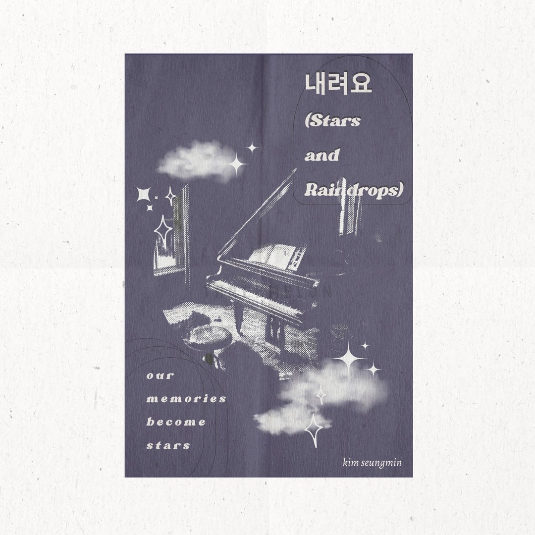 SKZ Subtle Digital Kpop Wall Print - Stars and Raindrops - Etsy