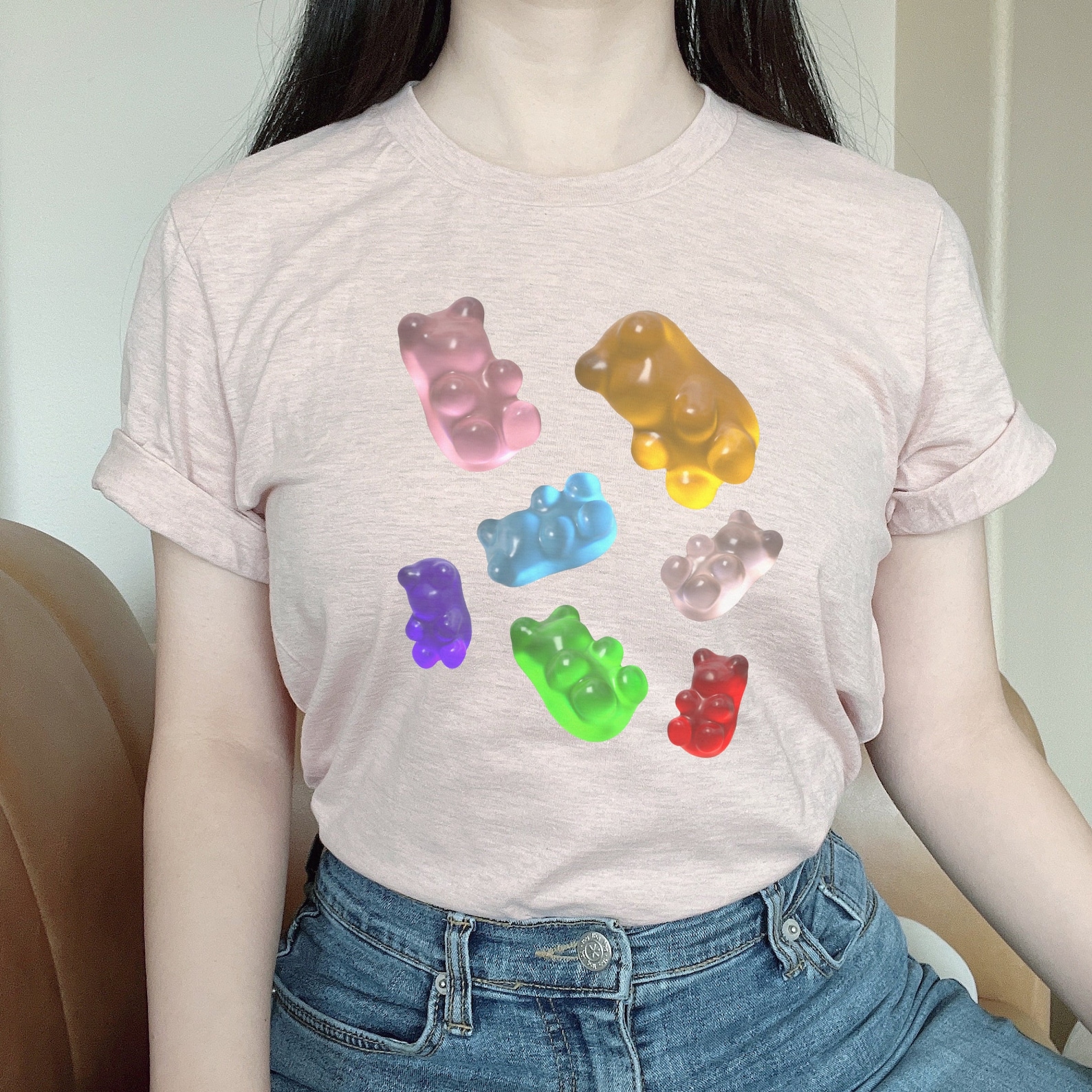 Gummy Bear T-shirt, Kawaii Teddy Bear Crewneck - Etsy