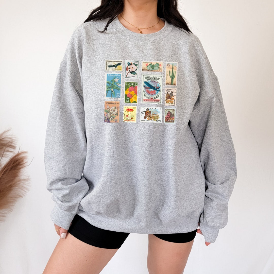 Vintage Stamp Sweatshirts, Postage Stamp Shirts, Flower Stamps Tshirt ...
