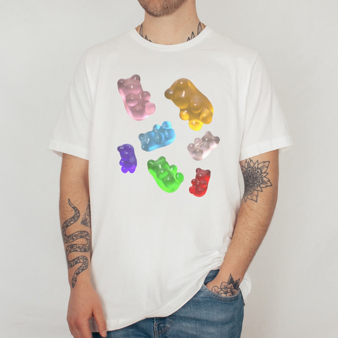 Gummy Bear T-shirt, Kawaii Teddy Bear Crewneck - Etsy