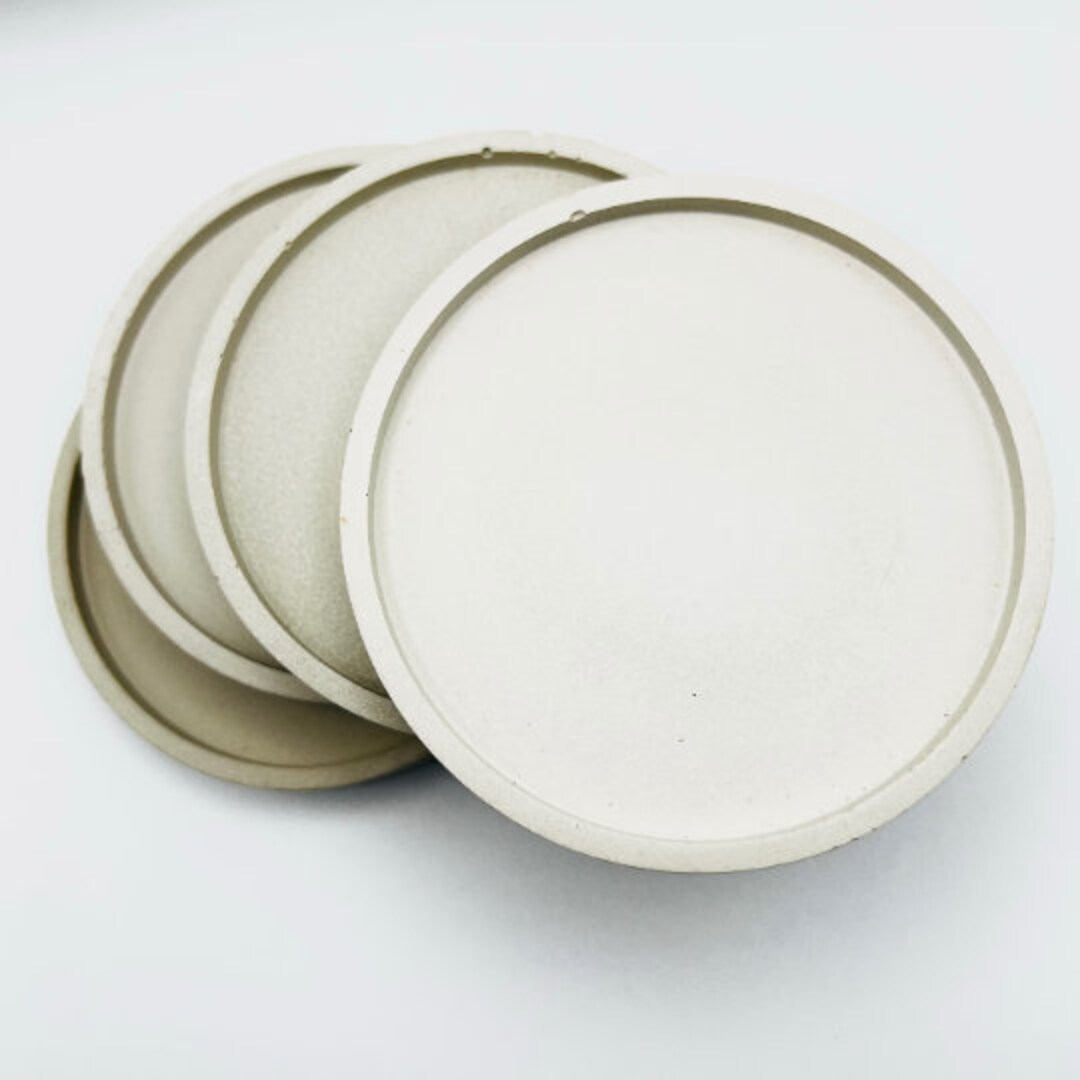 Luxury Concrete Coasters | Minimalist Decor | Cement Coasters Set of 4 ...