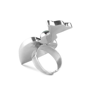 Sterling Silver Green Agate & Bluebird Ring - Adjustable Cloisonné ...