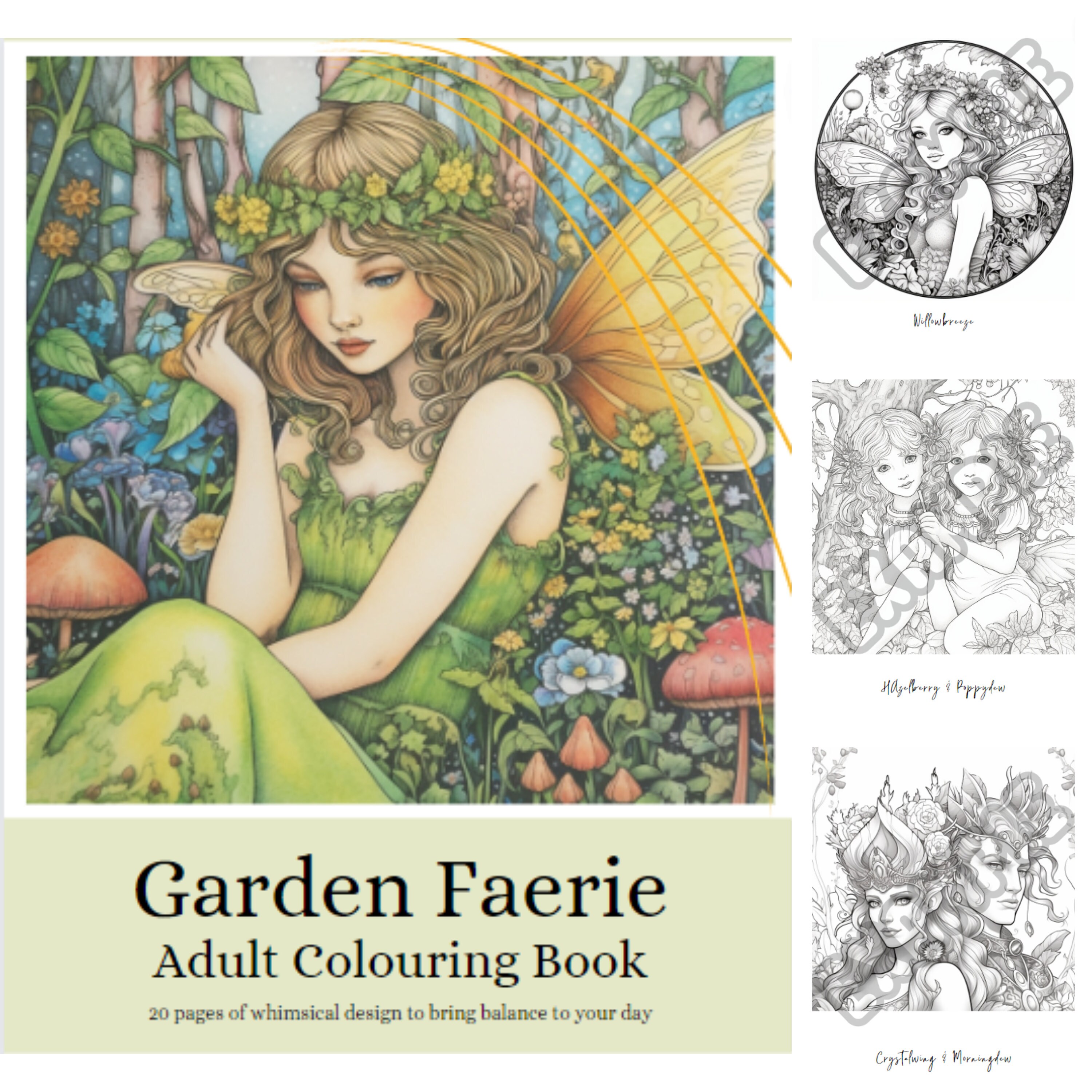 Enchanting Garden Fairy Coloring Book: 20 Pages of Whimsical ...