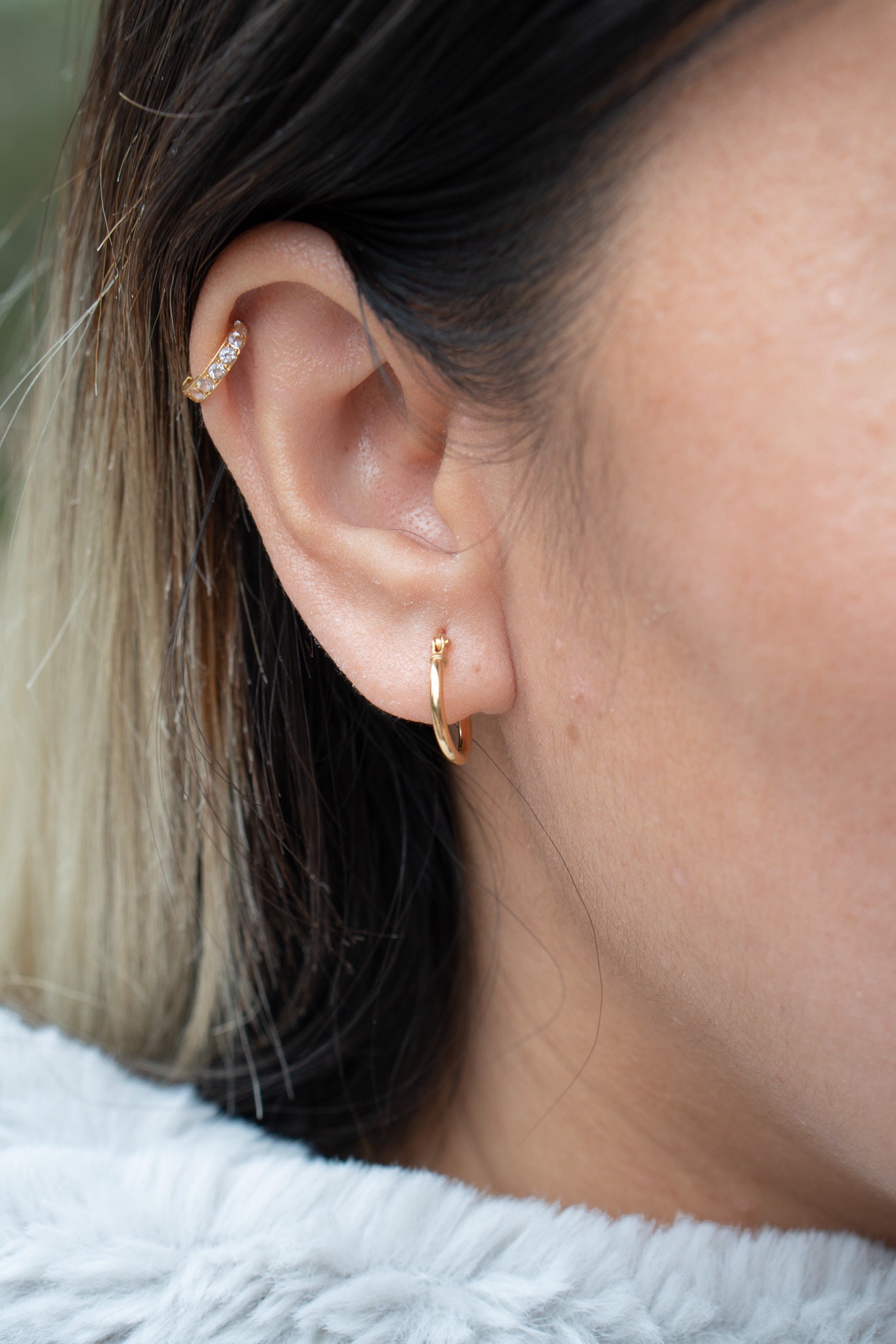 18K Solid Gold Plain Hoop Earrings 14.5mm Mothers Day Gift - Etsy