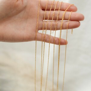 18K Solid Gold Rope Chain Necklace: Adjustable Ladies Necklace - Etsy