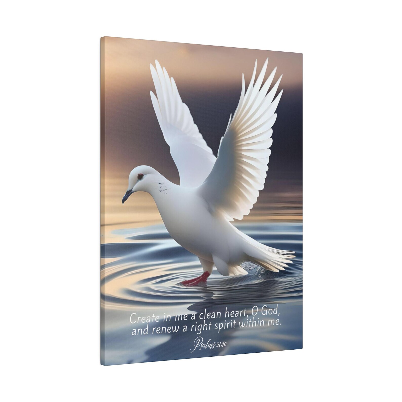 Christian Wall Art Serene Dove on Water Ripples - Etsy