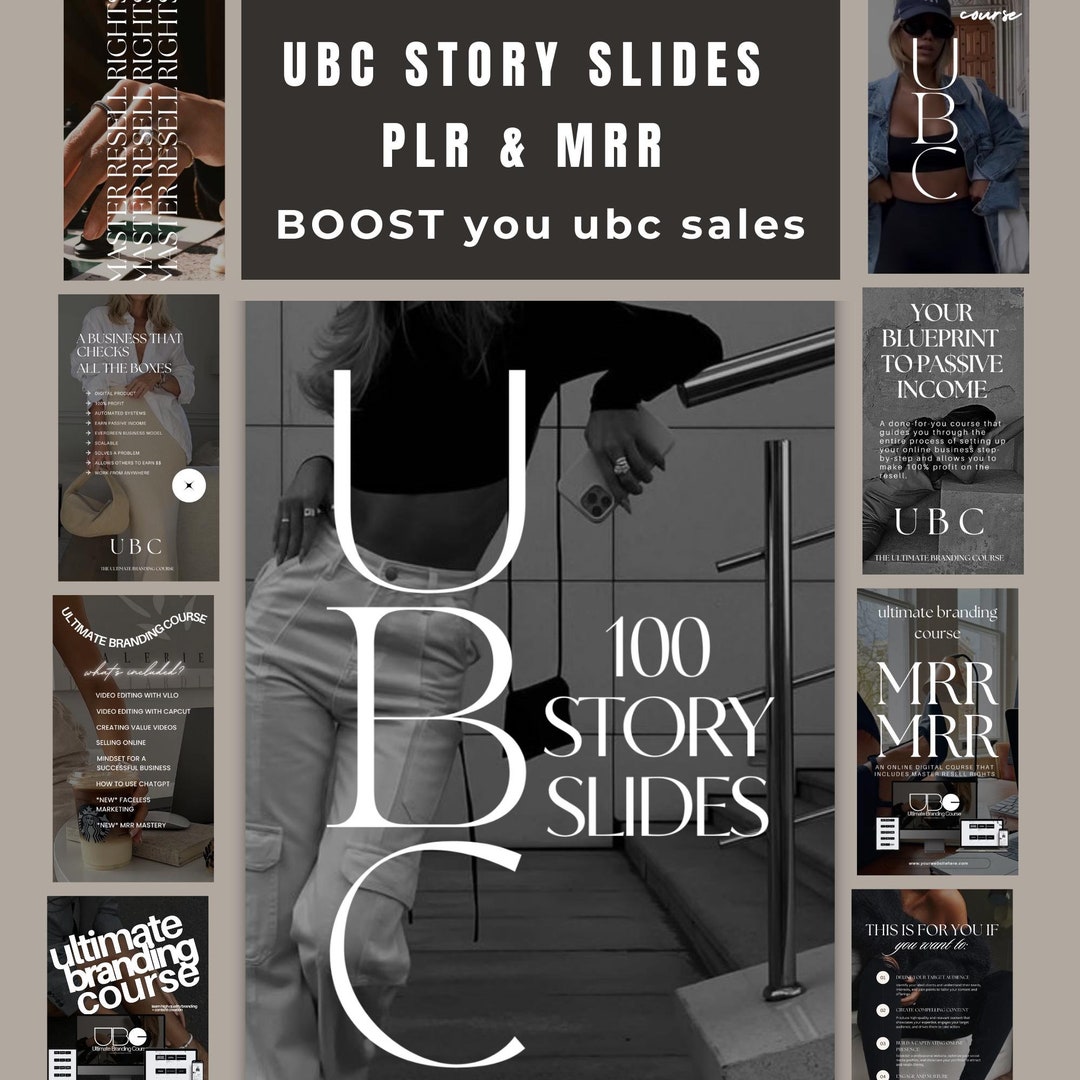PLR & MRR 100 Editable UBC Instagram Story Slides Ultimate Faceless ...