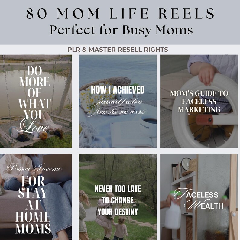 Faceless Mom Life Reels Templates Canva Editable PLR MRR Kit Done-for ...
