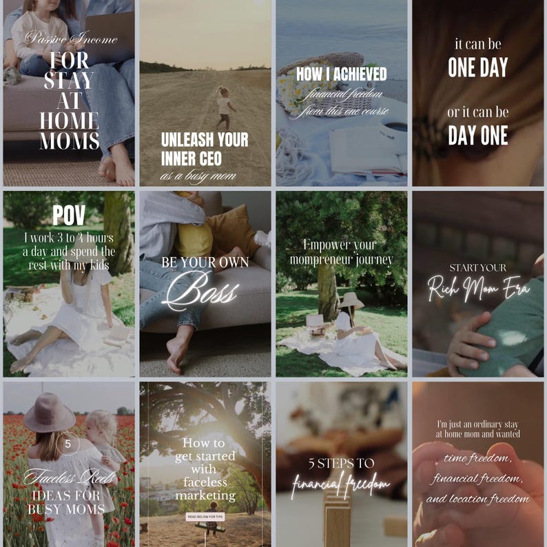 Faceless Mom Life Reels Templates Canva Editable PLR MRR Kit Done-for ...