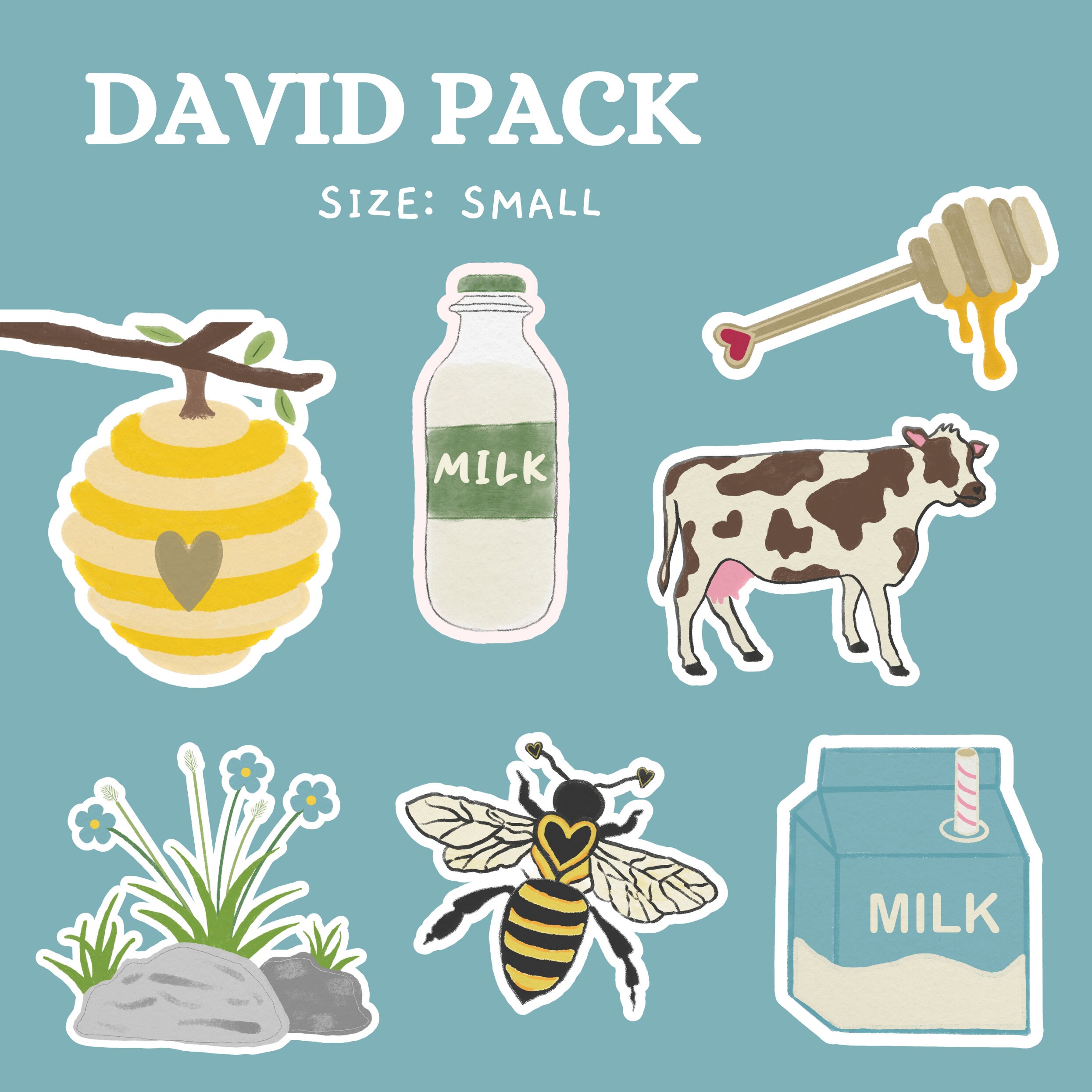 Milk & Honey Sticker Pack DAVID Size Small Bible Stickers - Etsy