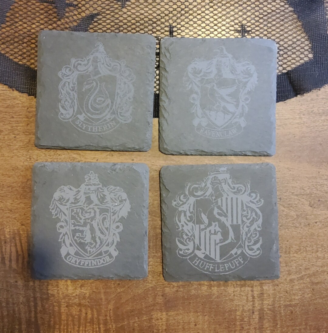 Harry Potter Hogwarts Houses Theme Slate Coasters - Etsy