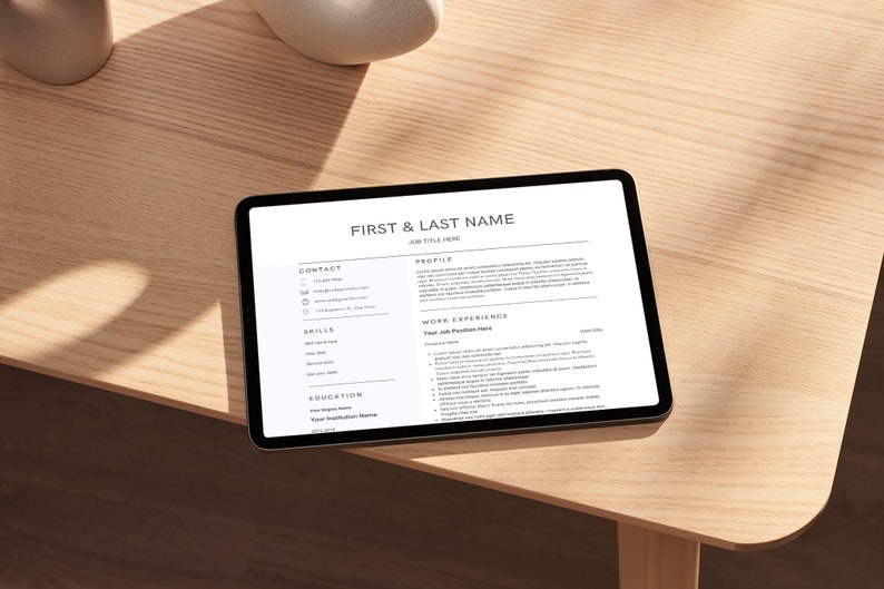 Resume Template, Minimalist Professional Resume Template for Word ...