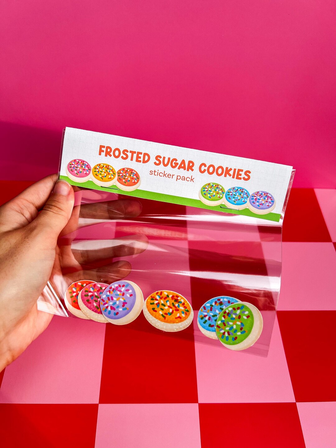 6pcs Frosted Sugar Cookies Sticker Pack | Hand-drawn, Waterproof ...