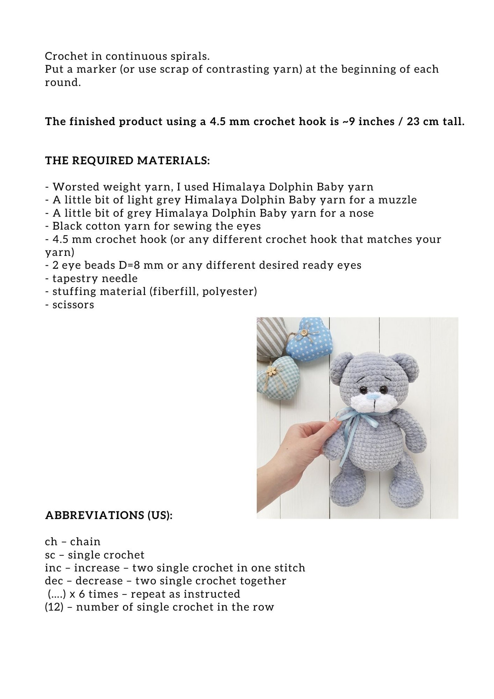 Crochet PATTERN Bear Amigurumi Tutorial PDF in English - Etsy