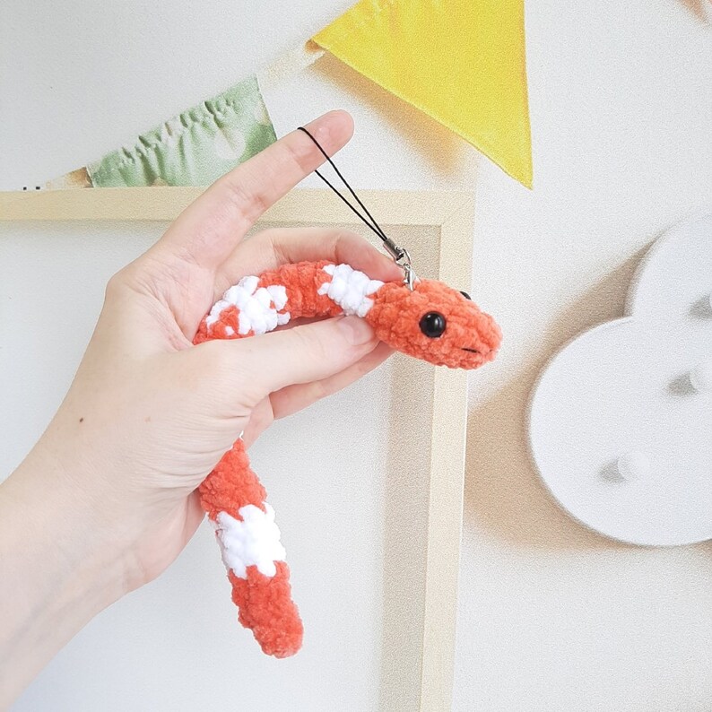 Crochet PATTERN Snake Keychain No Sew Amigurumi Tutorial PDF - Etsy