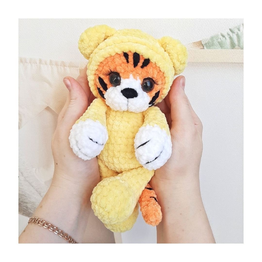 Crochet PATTERN Tiger in Pyjamas, Amigurumi Tutorial in English - Etsy