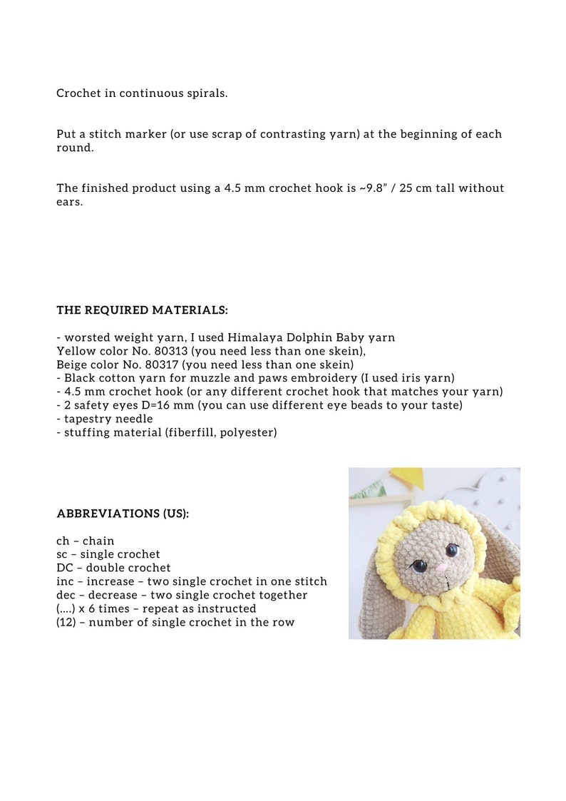 Crochet PATTERN Bunny in Pajamas Amigurumi Tutorial in - Etsy