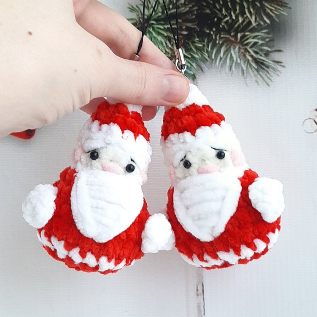Crochet PATTERN Santa Claus Keychain, No Sew, Amigurumi Tutorial PDF in ...
