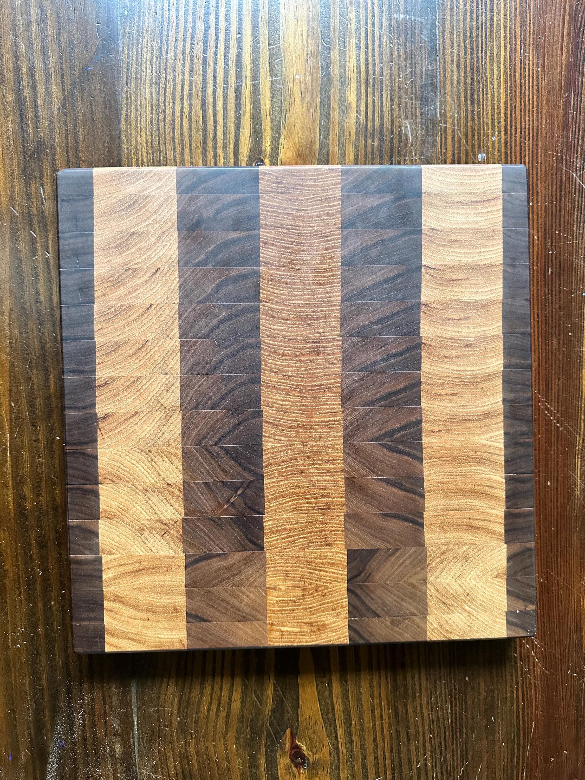 Handcrafted End Grain Walnut, Cherry and Maple Cutting Board (12 1/4 X ...