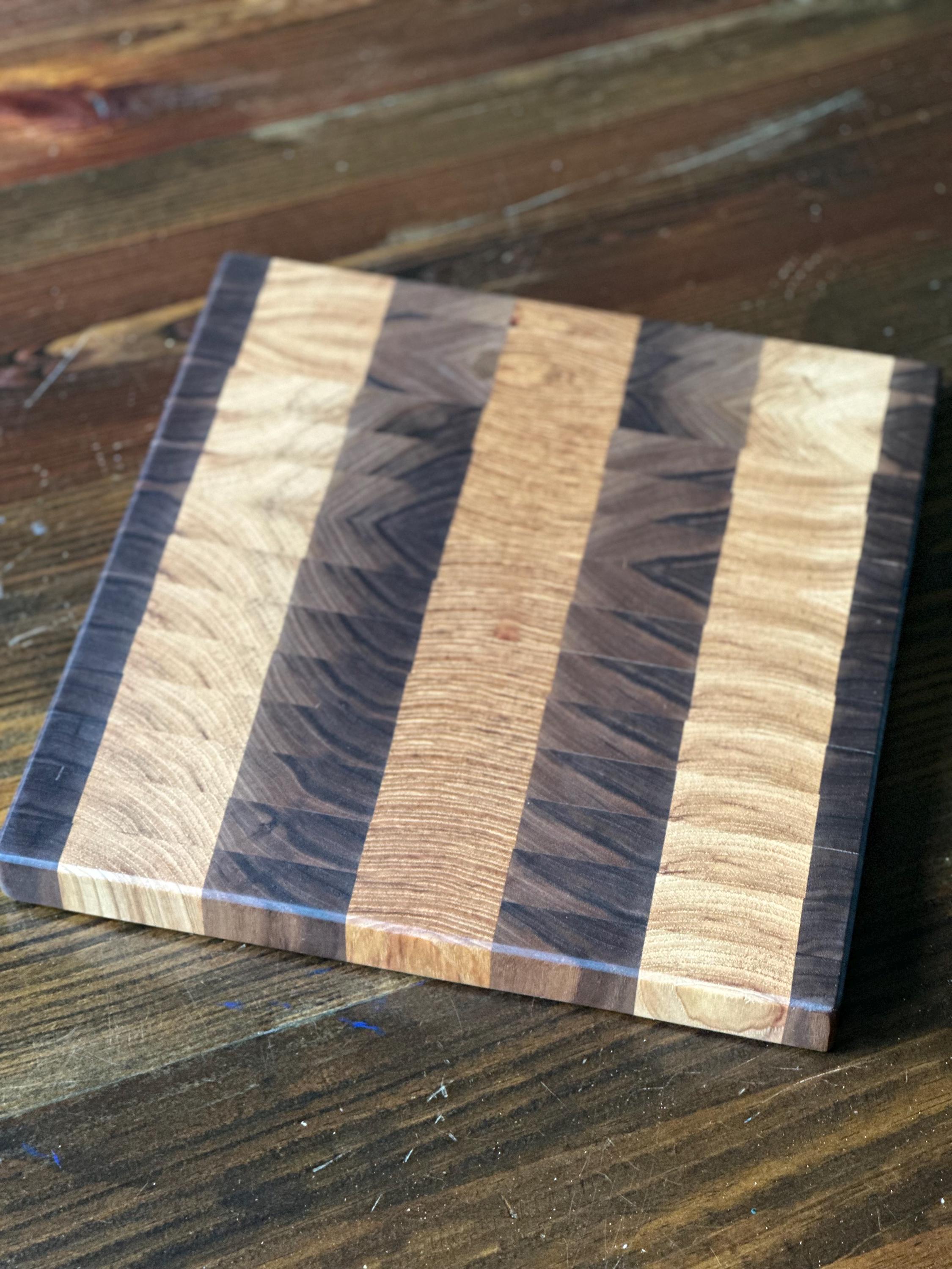 Handcrafted End Grain Walnut, Cherry and Maple Cutting Board (12 1/4 X ...