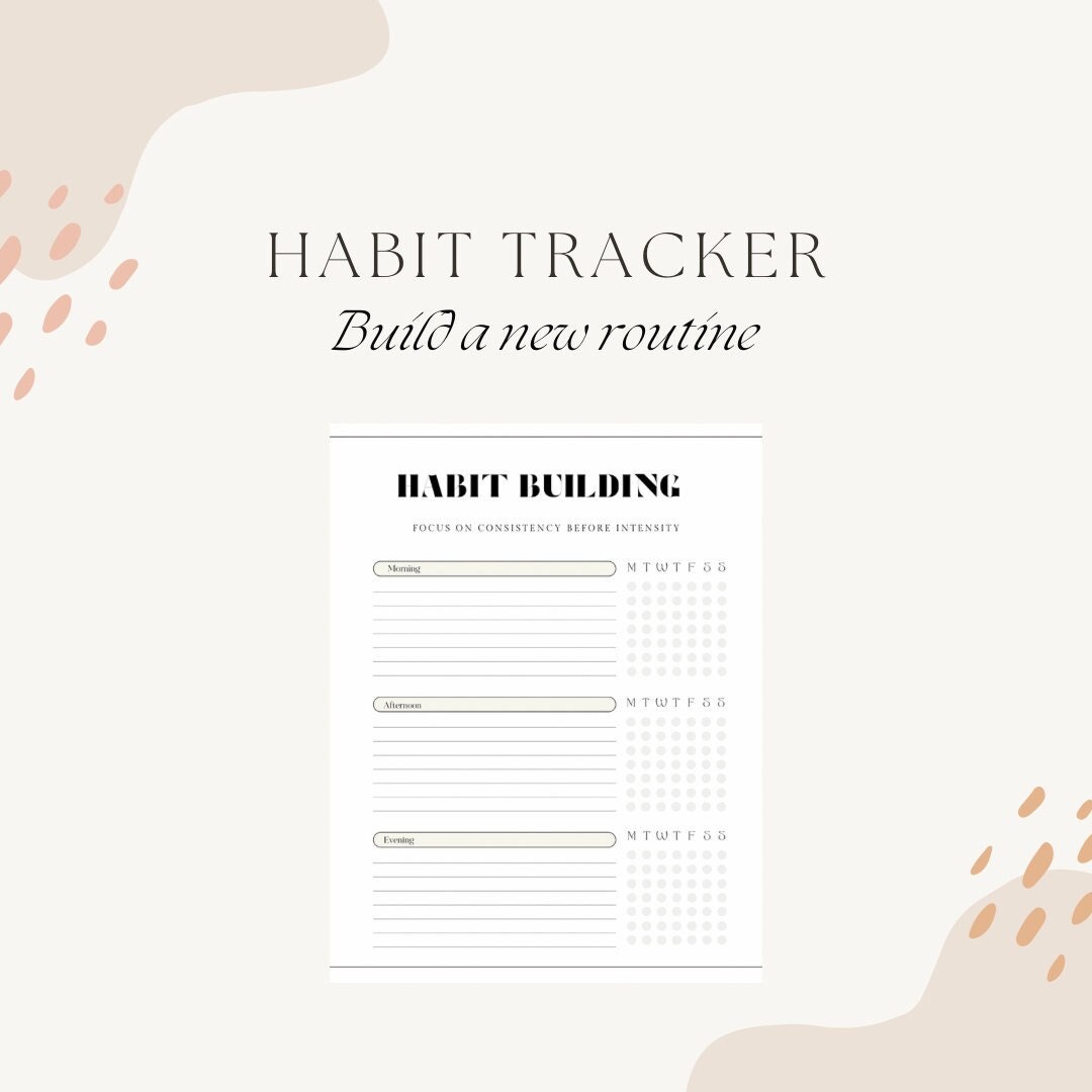 Habit Tracker Routine Builder Weekly Habit Tracker - Etsy