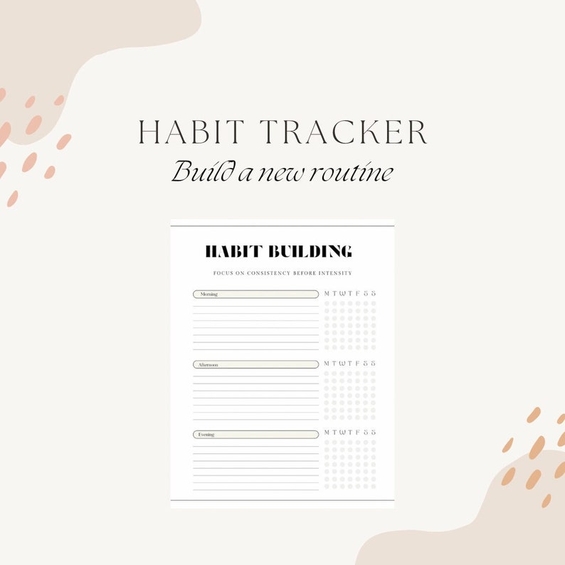 Habit Tracker | Routine Builder | Weekly Habit Tracker - Etsy