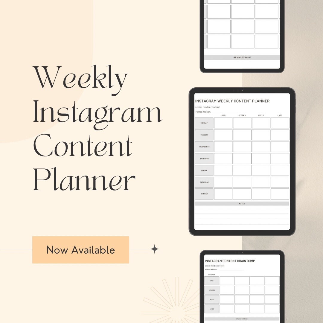 Social Media Content Planner | Instagram Weekly Content Planner ...