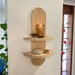 Fluted Arch Wood Wall Shelf - Floating Shelves, Wall Shelves, Wall ...