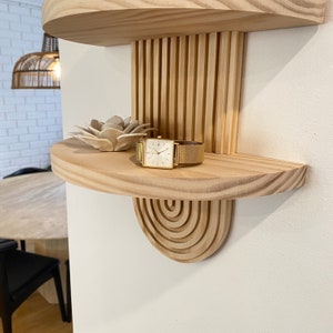 Fluted Arch Wood Wall Shelf - Floating Shelves, Wall Shelves, Wall ...
