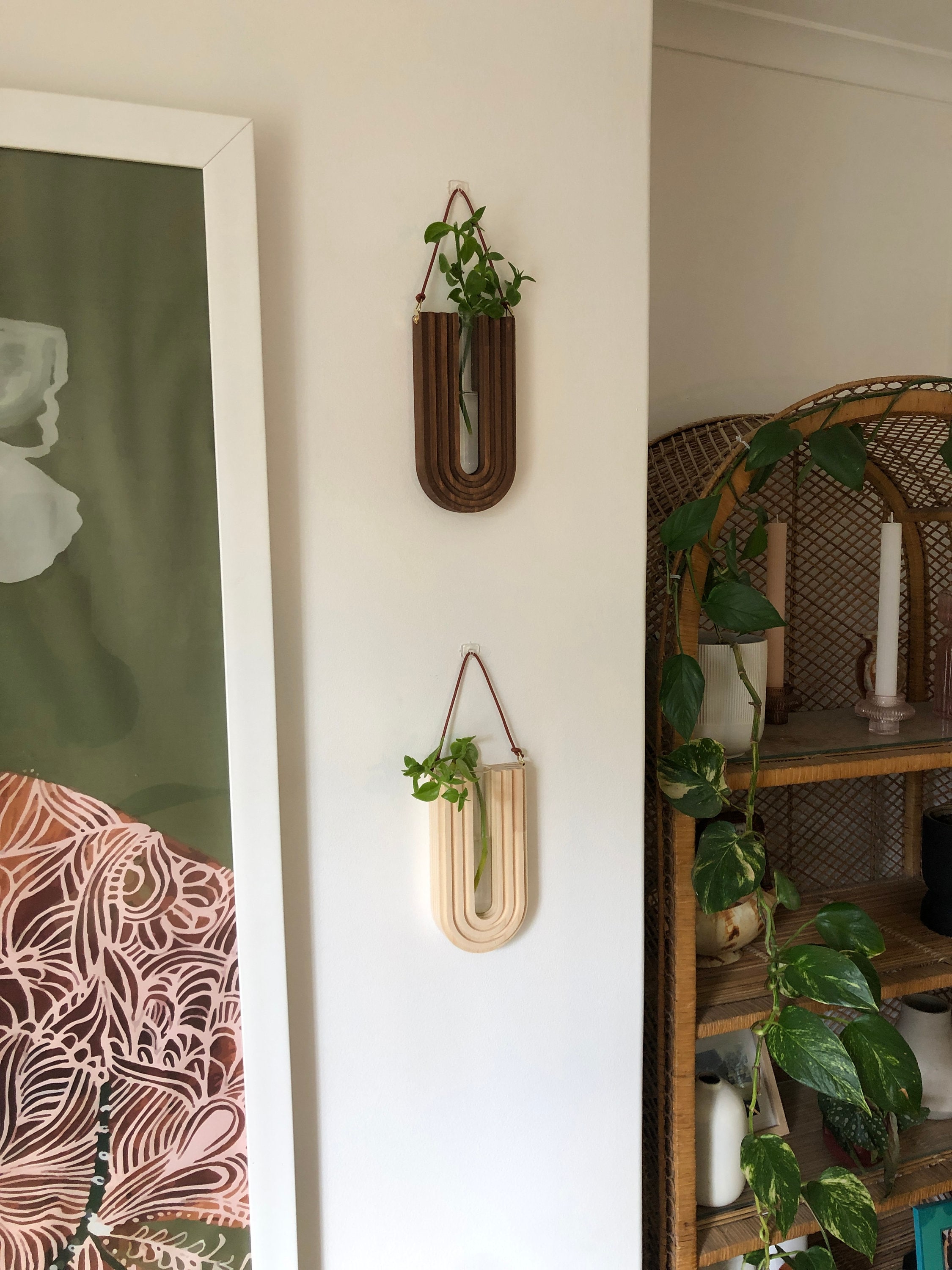 Wall Decor Plant Propagation Station Wooden Vase Hanging - Etsy