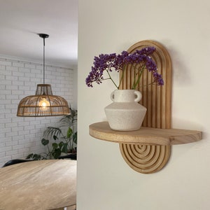 Fluted Arch Wooden Shelf: Mid-century Modern Wall Decor - Etsy