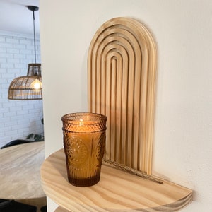 Fluted Arch Wood Wall Shelf - Floating Shelves, Wall Shelves, Wall ...