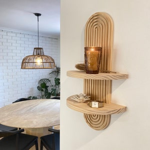Fluted Arch Wood Wall Shelf - Floating Shelves, Wall Shelves, Wall ...