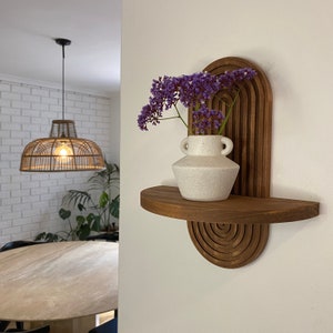 Fluted Arch Wood Wall Shelf - Floating Shelves, Wall Shelves, Wall ...