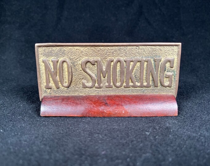 Brass No Smoking Sign With Wooden Base - Etsy