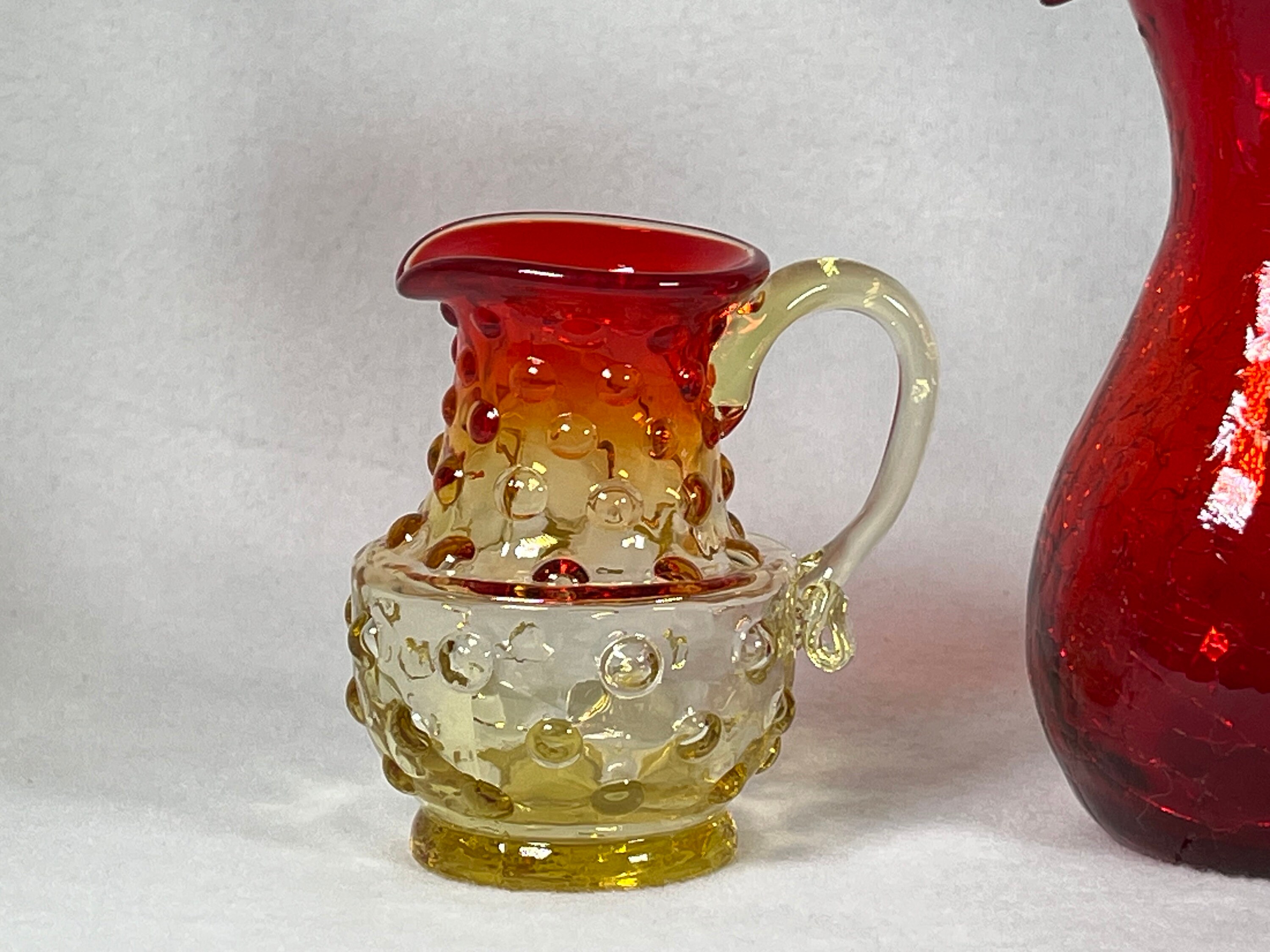 Collection of MCM Art Glass Mini Pitchers - Etsy