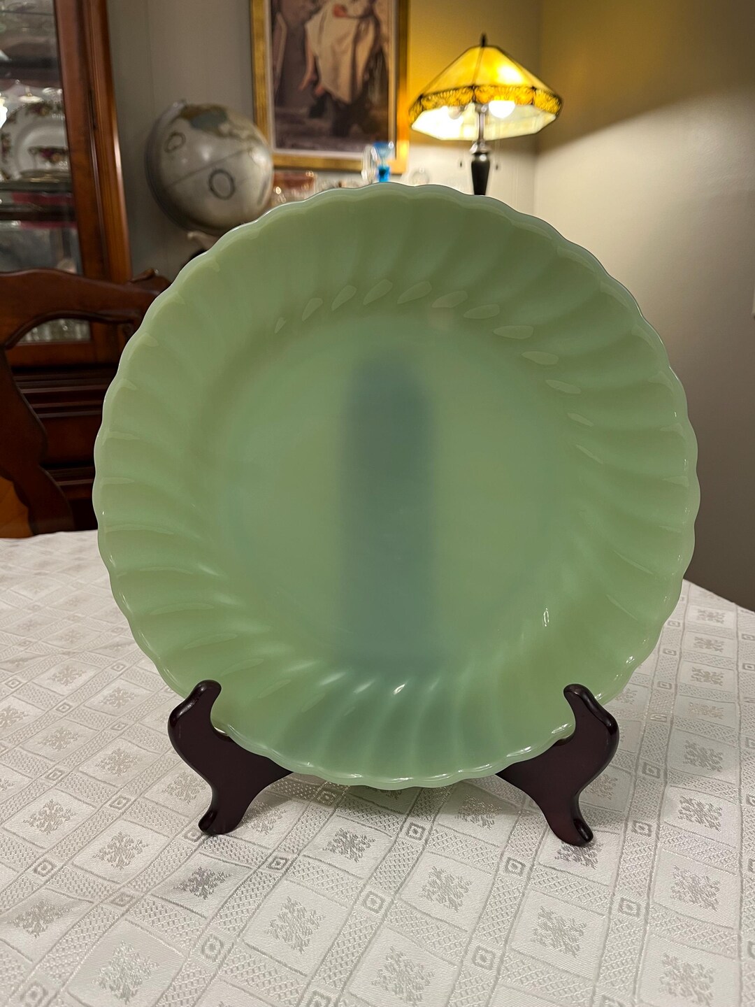 Anchor Hocking Jadeite Shell Swirl 10" Dinner Plate 1960's - Etsy