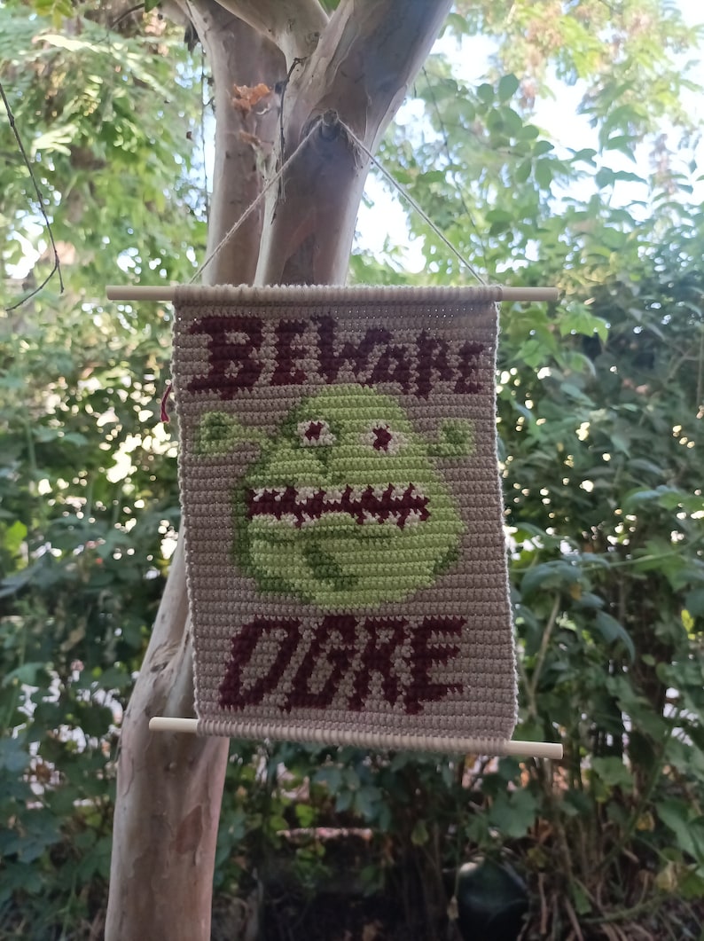 Beware Ogre Tapestry Crochet Pattern: Wall Hanging (PDF Pattern) - Etsy