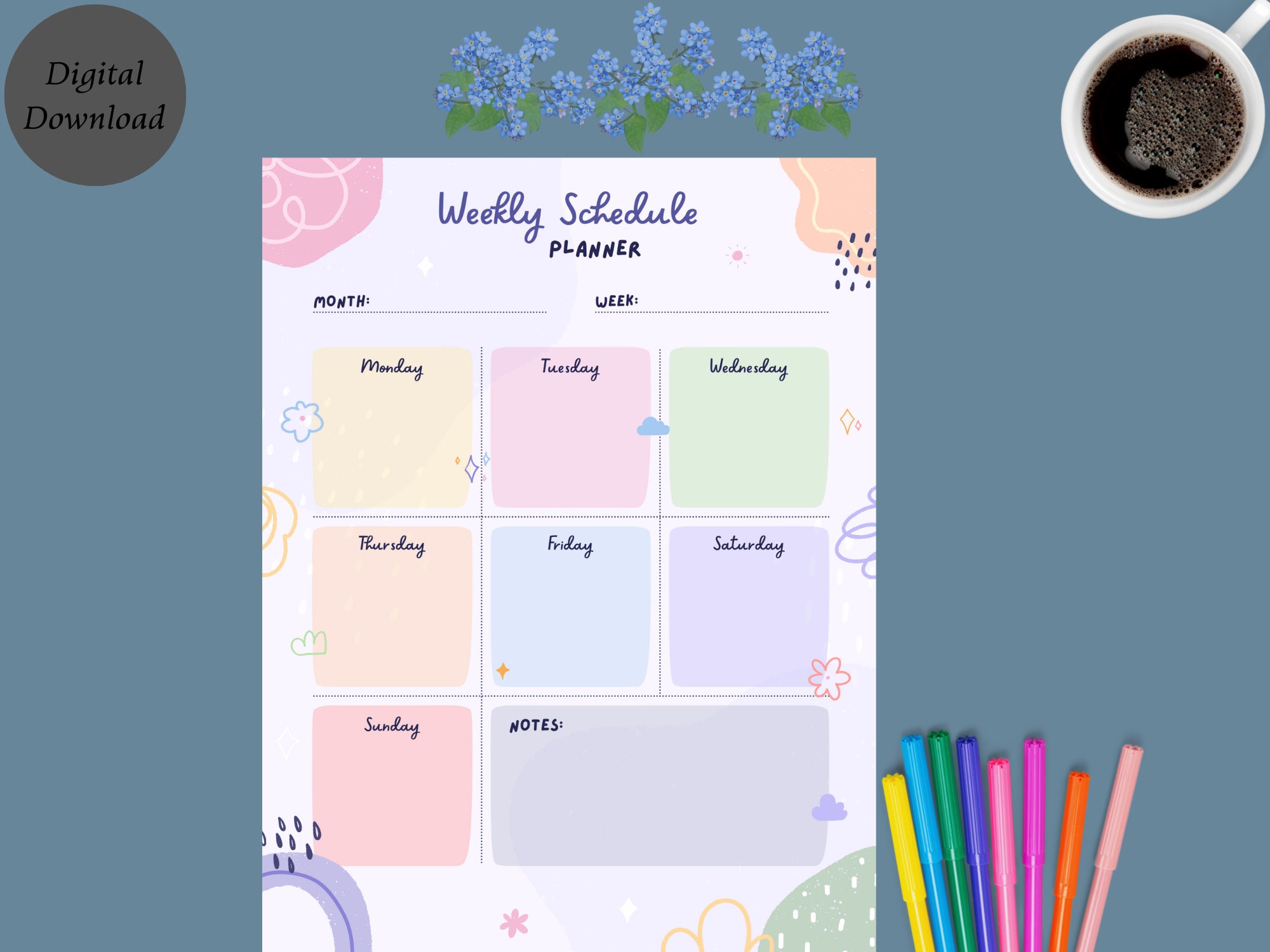 5 Weekly Planner Printable | Daily Planner | Printable Planner ...