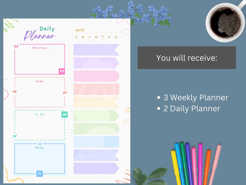 5 Weekly Planner Printable | Daily Planner | Printable Planner ...