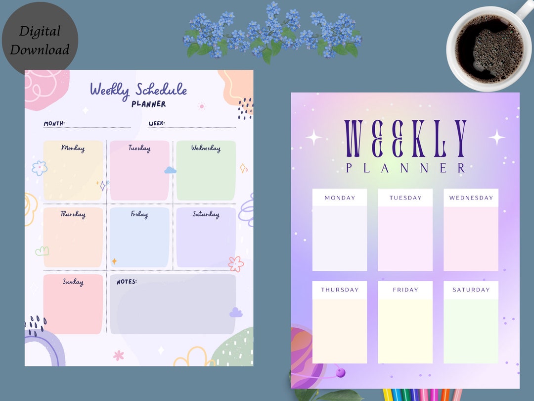 5 Weekly Planner Printable | Daily Planner | Printable Planner ...