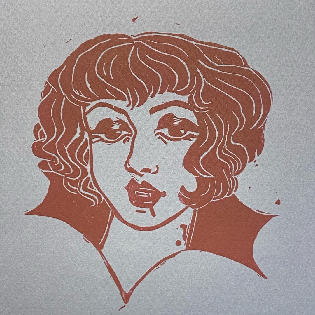 Vamp, Vampire Girl Linocut Print - Etsy