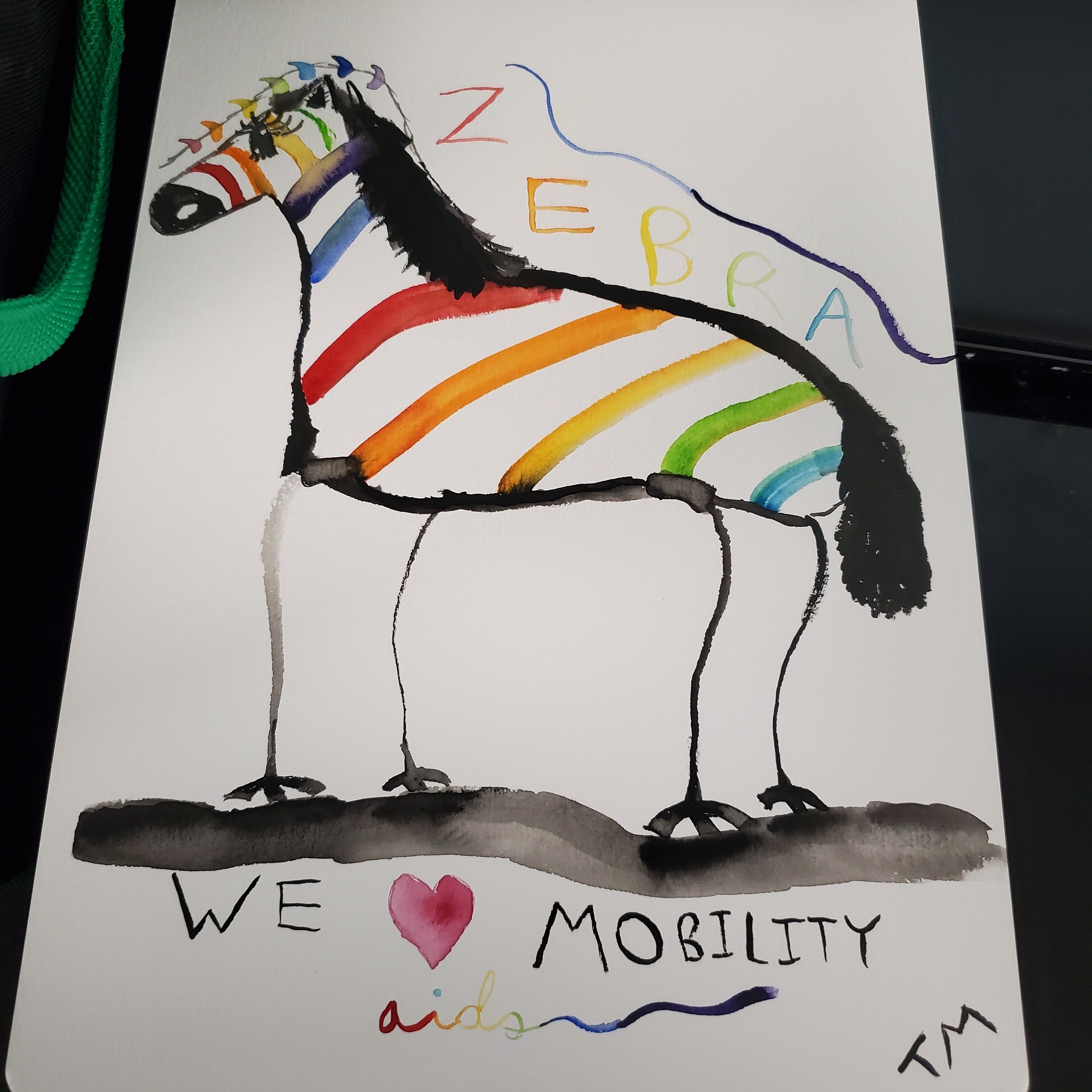 Rainbow Zebra Illustration Printable Wall Art - Etsy