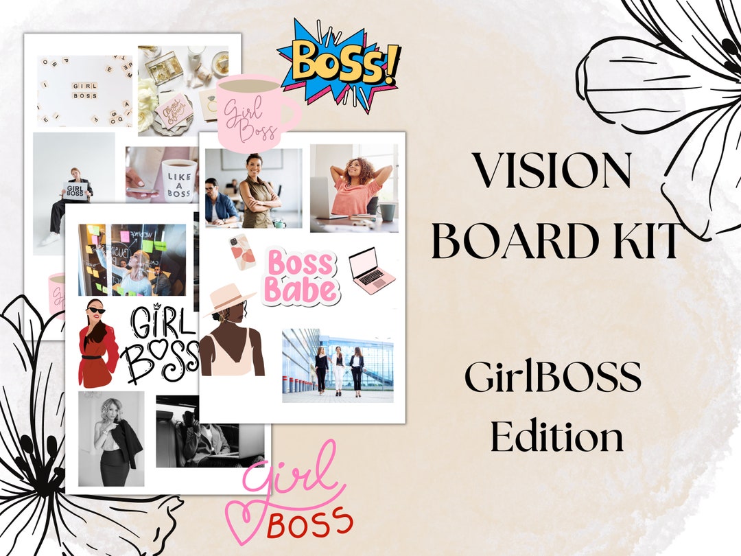 Vision Board Kit, Vision Board Printables, Affirmations, Girl Boss ...