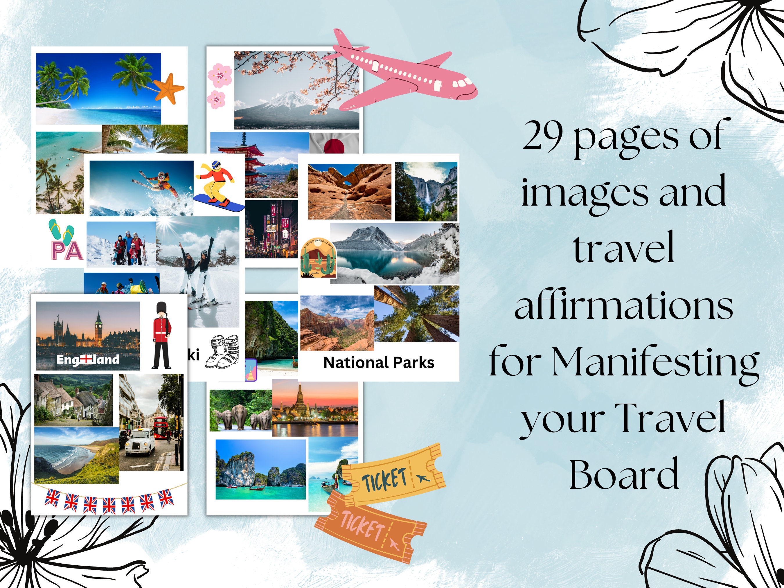 Vision Board Printables, Vision Board Kit, Travel Vision Board, Vision ...