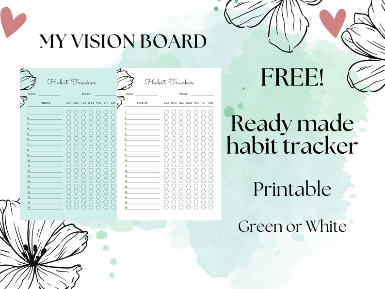 Vision Board Printables, Self Care Edition, Manifestation Kit, Digital ...